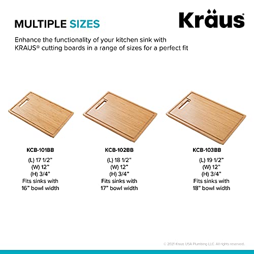 Kraus KCB-101BB Kore Cutting Board, 17" x 12 1/2"