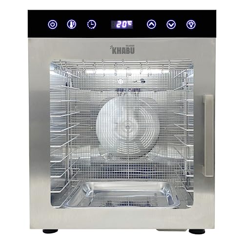 Biltong Boss Biltong Maker and Drying Cabinet, Food Dehydrator with Full Temperature Control, 10 Tray Capacity, for Meat, Vegetables and Fruits, Silver (800w)
