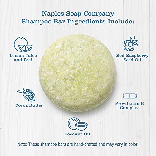 Naples Soap Company Solid Shampoo Bar for All Hair Types – Eco-Friendly, Free of Parabens, Alcohol, Pthalates – Handmade, pH Balanced, Hydrating Haircare, Lasts 50-75 Uses – Coconut Lime, 1.75 oz