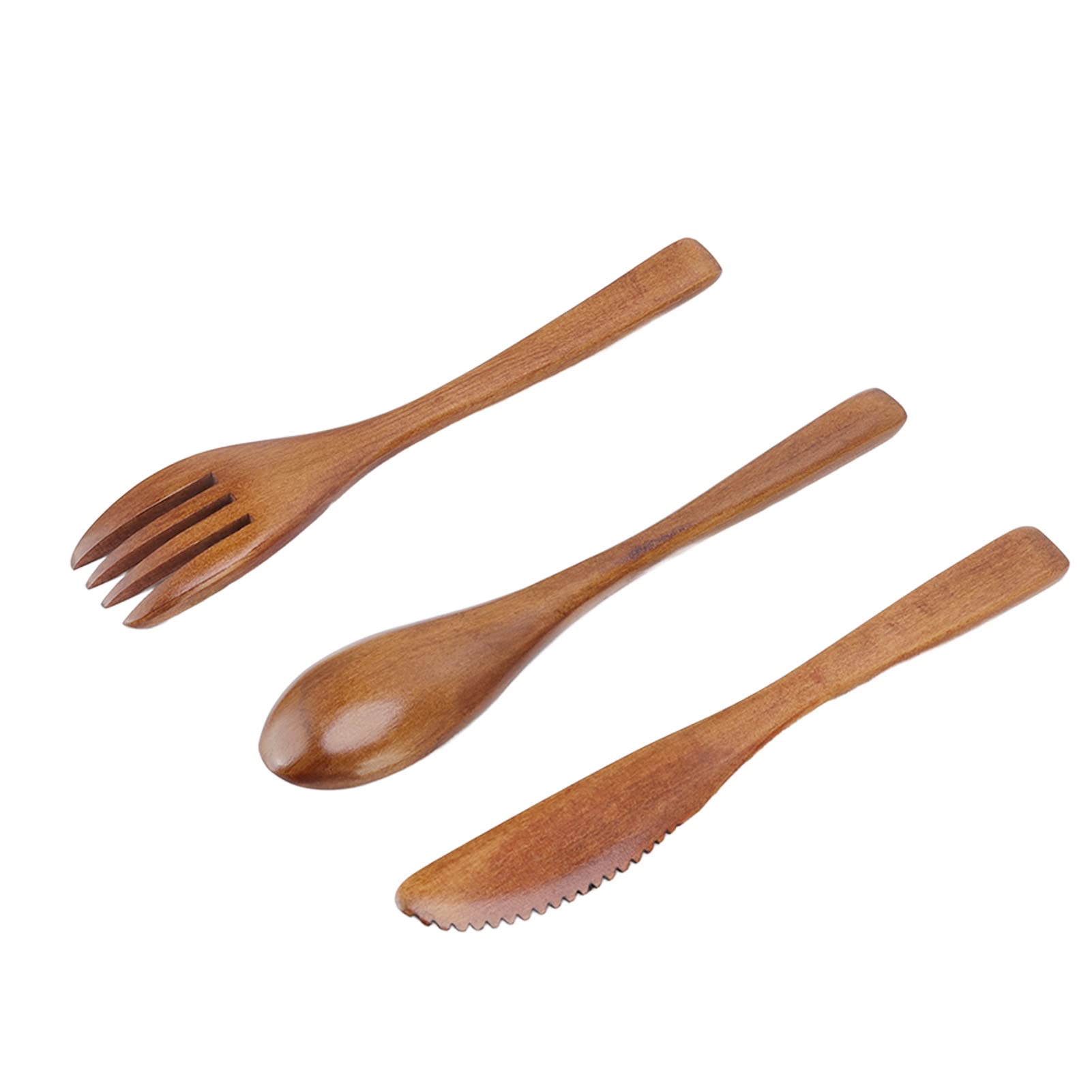 3 Pcs Wooden Knife Fork Spoon Set Knife Fork Spoon Utensil Tableware Phoebe Handle Paint Cutlery Painting Cooking Utensil Kit Three Piece Set Tableware Kitchen Cooking Tableware