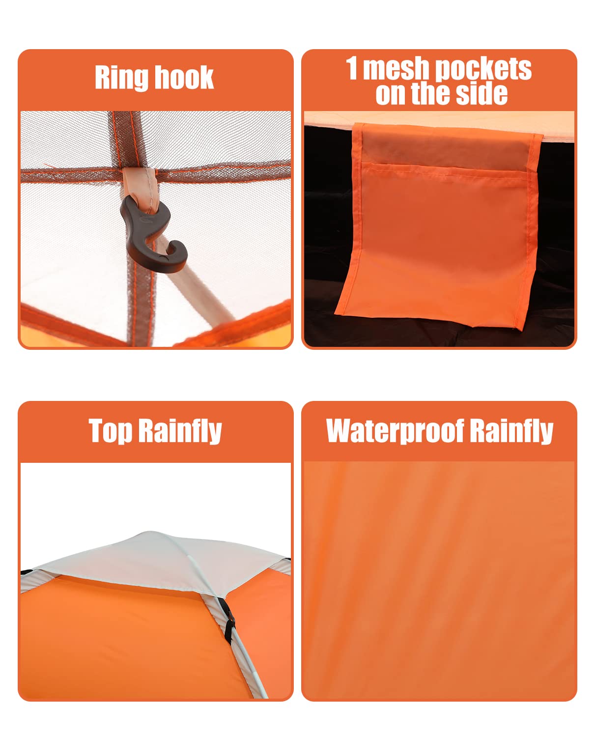 3 Person Camping Dome Tent - Family Waterproof Backpack Tents with Top Rainfly, Ultralight Easy Set Up for Camping, Backpacking, Hiking & Outdoor