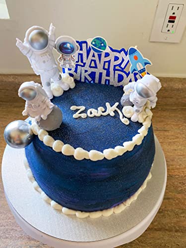 JeVenis Space Birthday Cake Topper Space Birthday Cake Decoration Space Cupcake Decoration Rocket Cake Decoration Astronaut Cake Decoration