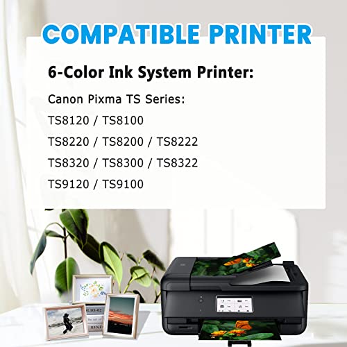 BINKSYLER 280 281 XXL Ink Cartridges Replacement for Canon PGI-280XXL CLI-281XXL PGI 280 CLI 281 XXL Work for Canon Pixma TS8320 TS9120 TS8120 TS8220 TS8222 (PGBK/BK/Photo Blue/C/M/Y) 6 Pack