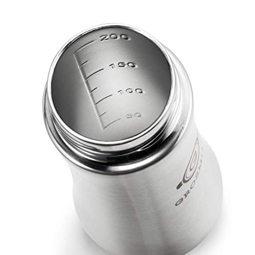 GROSMIMI Vacuum Insulated Sippy Cup with Straw with Handle for Baby and Toddlers, Stainless 6 oz (Charcoal)