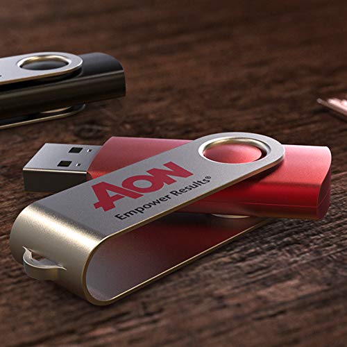 Custom USB Flash Drives Personalized 30+ Color Combos and Logo on 2-Sides - Assembled in USA - Grade A Memory - Deep Blue Body/Silver Swivel - 8GB [Pack of 100]