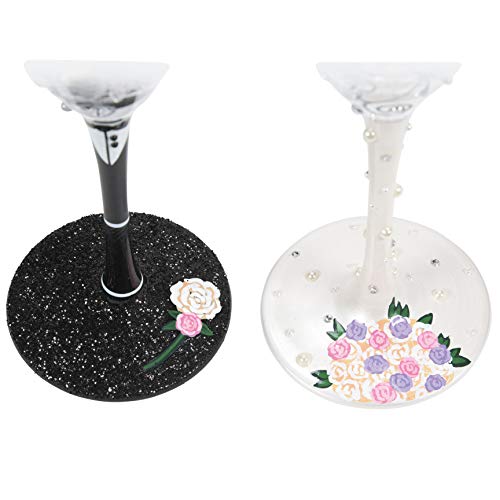 Enesco Designs by Lolita Mrs. Wedding Toasting Hand-Painted Artisan Champagne Flute Set, 2 Count (Pack of 1), Multicolor