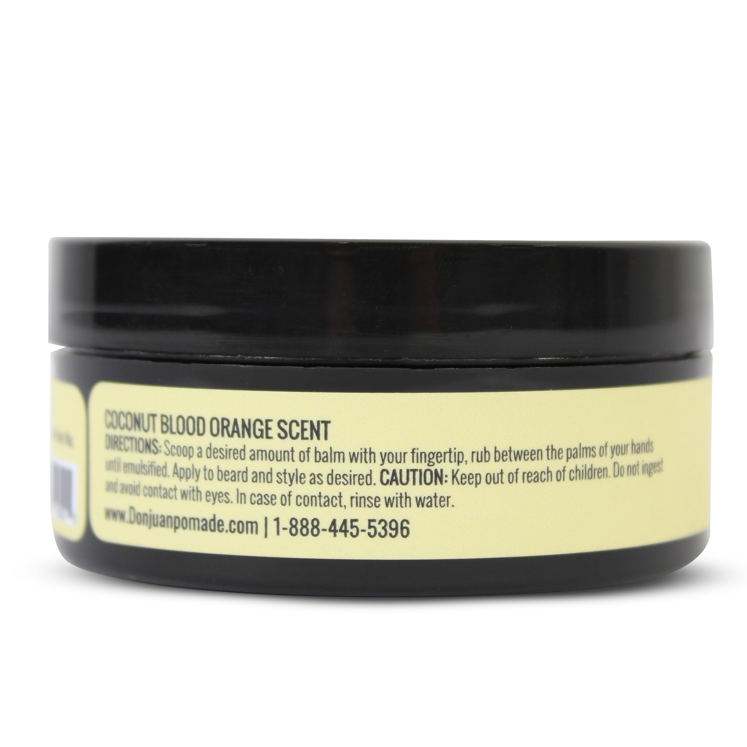 Don Juan Beard Balm Coconut Blood Orange Scent 2 Ounce - All Natural Ingredients with Shea Butter and Jojoba Oil
