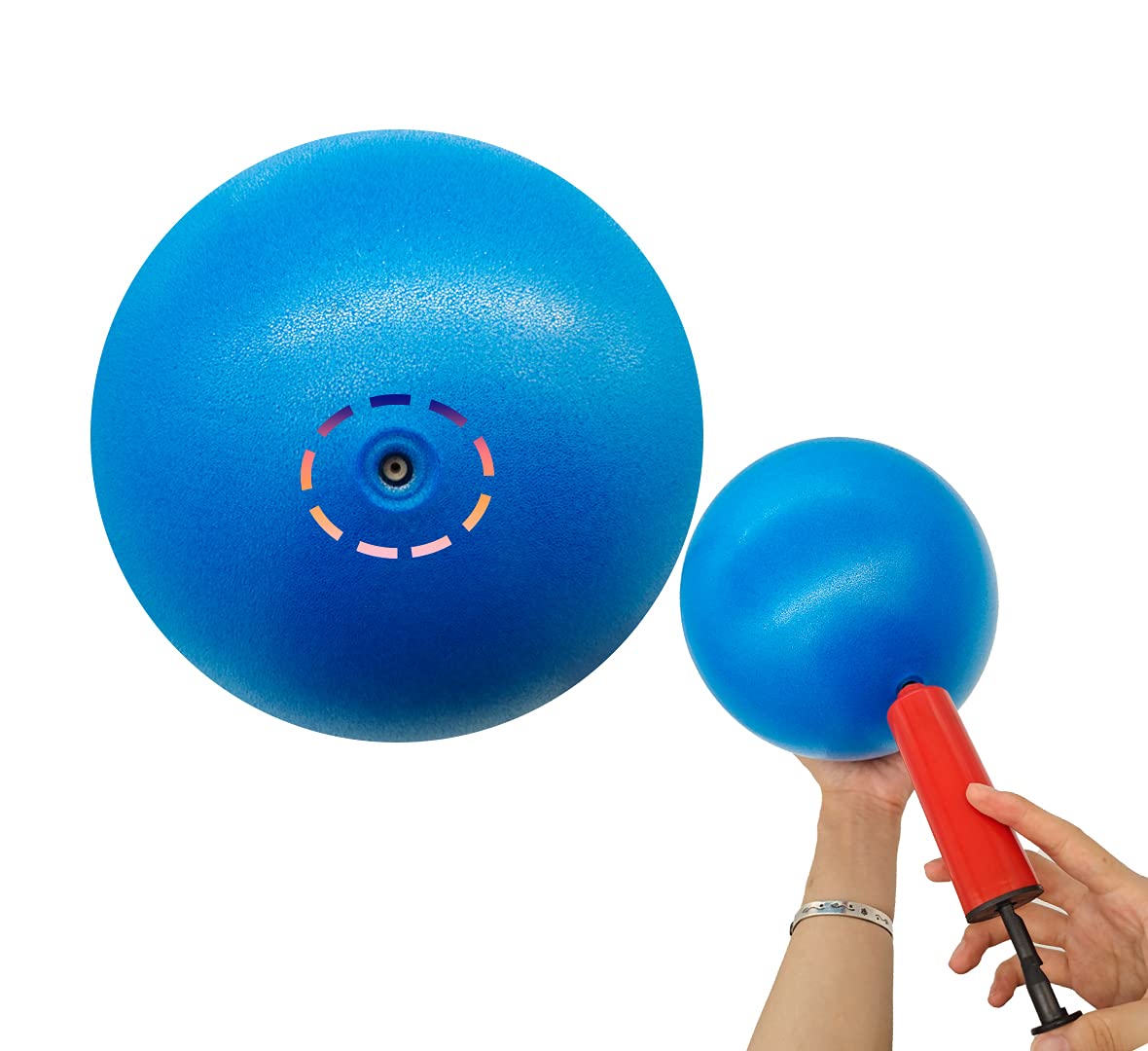 3Pcs Mini Pilates Exercise Yoga Ball, 6 Inch Small Inflatable Exercise Yoga Ball,Core Training and Physical Therapy Equipment, with Pump(Purple/Blue/Pink)