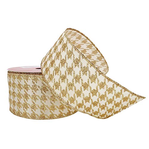 2.5" Taffeta Wired Houndstooth Ribbon by Celebrate It Christmas