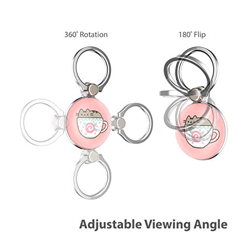 iFace x Pusheen Licensed Series Universal Smartphone Ring Holder Accessory for Girls/Women - Cute Stick-On Phone Attachment for iPhone, Samsung Galaxy, etc. - Pusheen in a Teacup