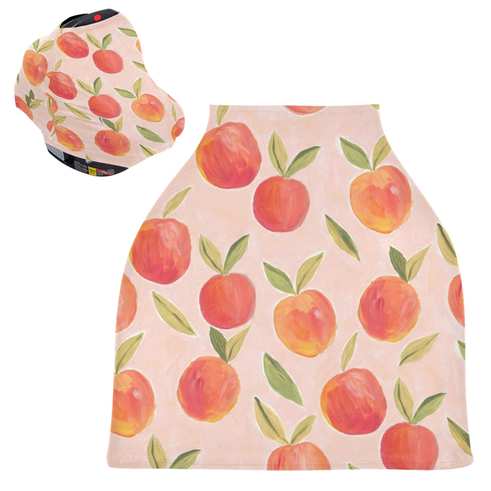 Nursing Cover Breastfeeding Scarf Peaches Painting- Baby Car Seat Covers, Stroller Cover, Carseat Canopy(9rh1b)