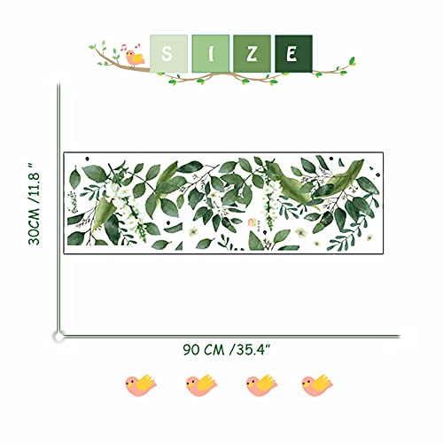 Hanging Green Vine Wall Decals, IVIOOO Eucalyptus Leaves Plants Wall Stickers for Kid Bedroom, Creative Removable Peel and Stick Wall Sticker Art Murals Living Room Sofa TV Background Wall Art Decor