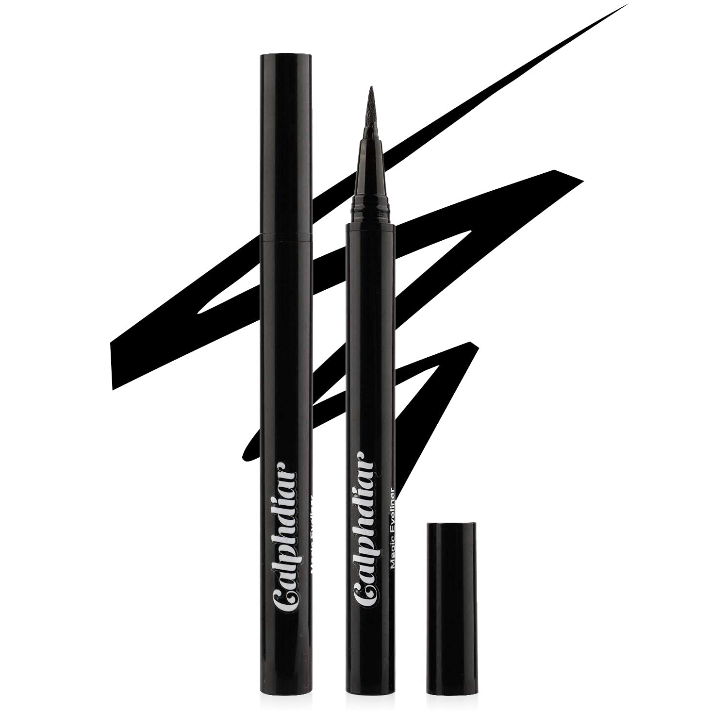 2 in 1 Self-Adhesive Eyeliner, Extra Stong Hold for Lashes, Waterproof Black Liquid Eyeliner Pen - No Magnetic Eyelashes and No Glue Needed