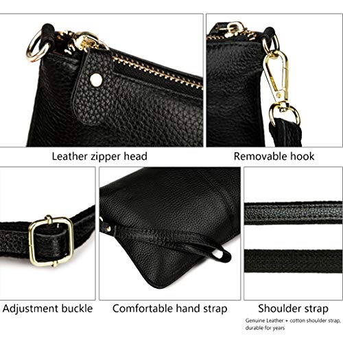Artwell Genuine Leather Clutch Wallet for Women Wristlet Envelop Small Crossbody Purse Card Shoulder Bag (Yellow)