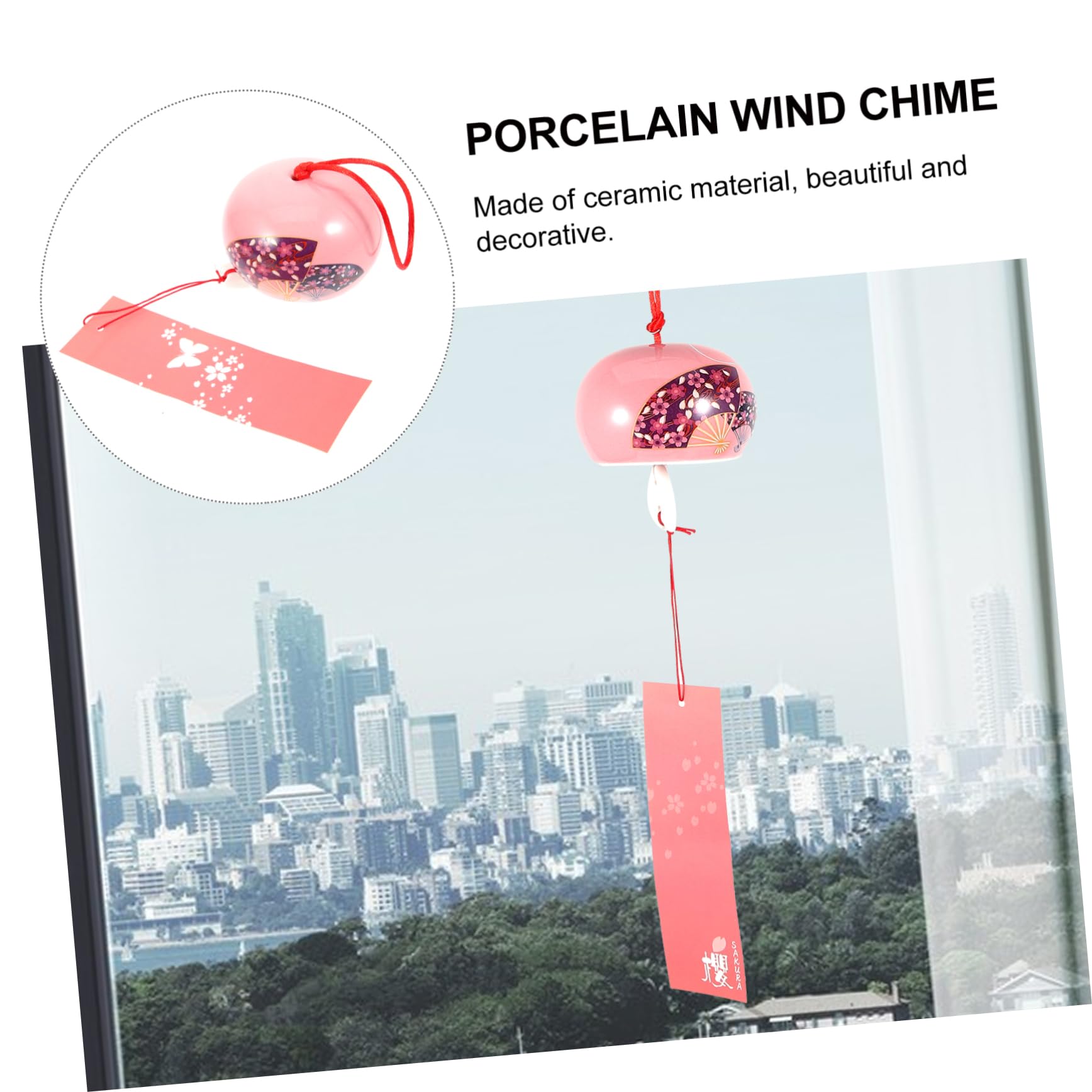 5pcs Japanese Ceramic Wind Chimes Novel Wind Chime Festival Wind Chime Wind Chime for Garden Wedding Hanging Decor Decorative Wind Chime Wind Bell Decor Simple Wind Chimes