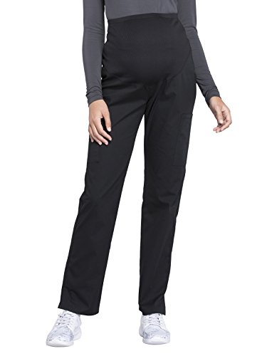 Cherokee Maternity Scrub Pants for Women, Workwear Professionals Soft Stretch WW220, M, Black