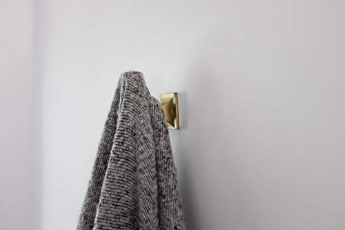 Hickory Hardware Forge Collection Coat Hooks, Wall Hooks for Hanging Coats, Hats, Towels, Robes and More, 2-3/4 Inch Long, Brushed Golden Brass, 1 Pack