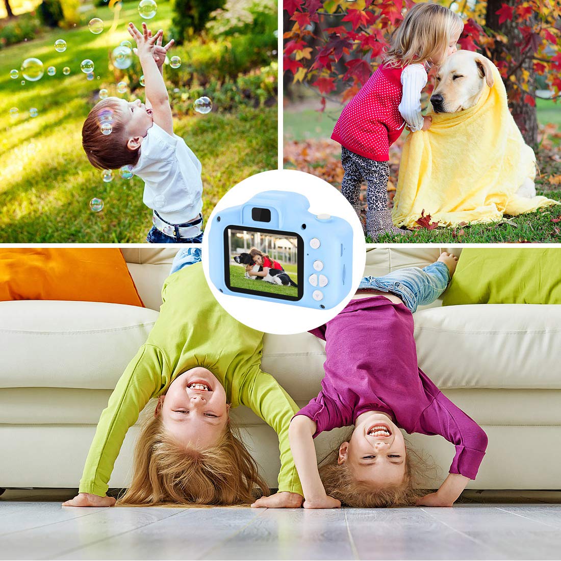 Digital Camera for Kids,hyleton 1080P FHD Kids Digital Video Camera with 2 Inch IPS Screen and 32GB SD Card for 3-10 Years Boys Girls Gift (Light Blue)