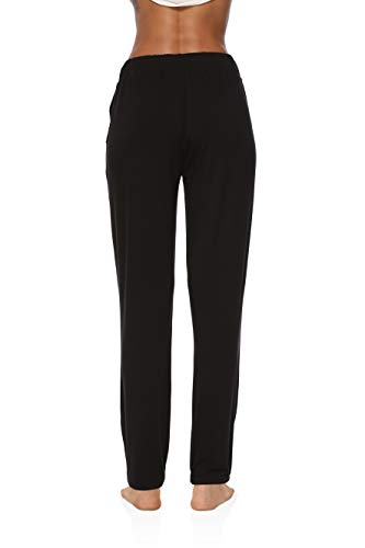 DIBAOLONG Womens Yoga Pants Wide Leg Comfy Drawstring Loose Straight Lounge Running Workout Legging A1-Black XL