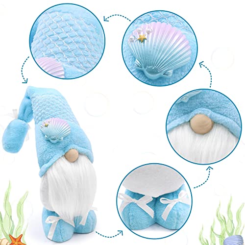 CiyvoLyeen Beach Gnomes Decorations Sea Star Shell Gnomes Handmade Decor Shelf Sitters Swedish Gnomes Nisse Scandinavian Summer Gnomes Plush Elf Dwarf Home Household Ornaments Set of 2