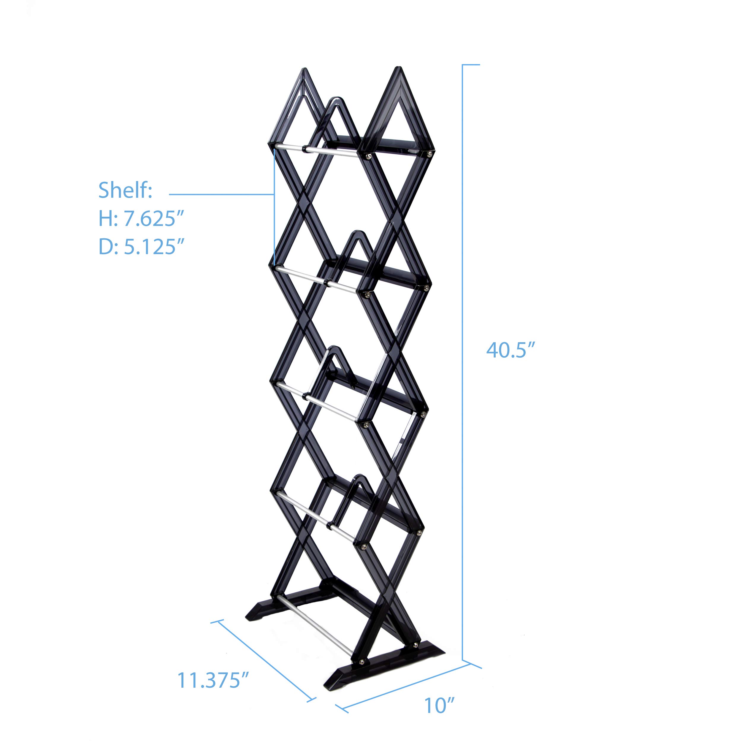 Atlantic Mitsu 5-Tier Portable Media Storage Rack β Protects & Organizes Prized Music, Movie & Video Games Collections, PN 64835195 in Smoke