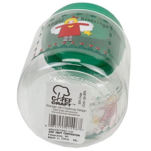 Chef Craft Select Holiday Christmas Storage Jar, 5.5 inch, Design May Vary