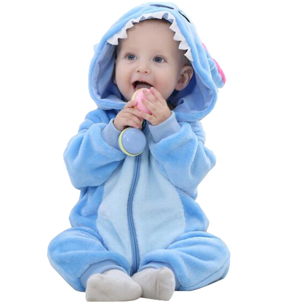 CLOHO Unisex Baby Flannel Romper Animal Onesie Pajamas Costume Hooded Cartoon Outfit Suit