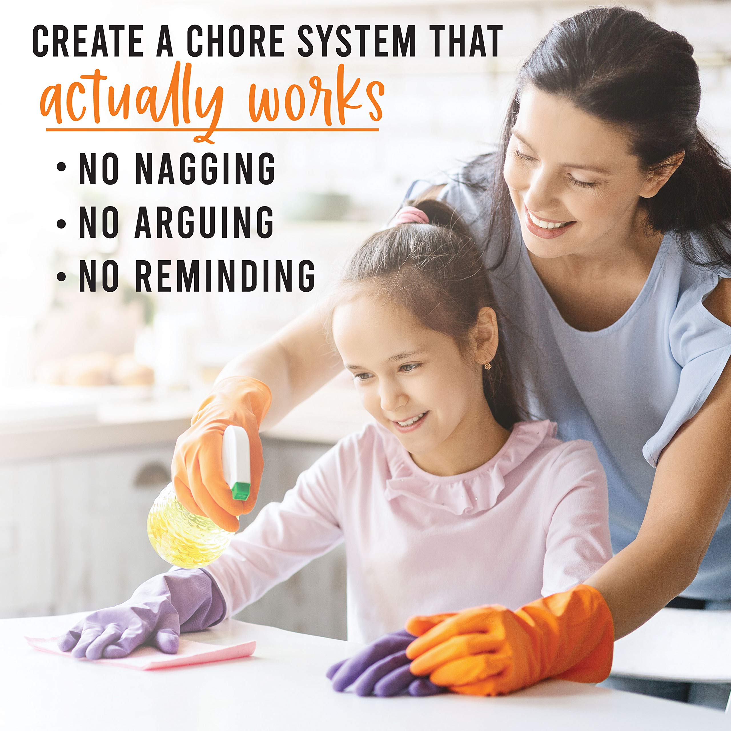 Hadley Designs Magnetic Chore Chart for Kids-12"x17" Reusable Dry Erase Responsibility Chart for Multiple Kids-Weekly Family Organizer with Reward System and Bonus Chore Guide