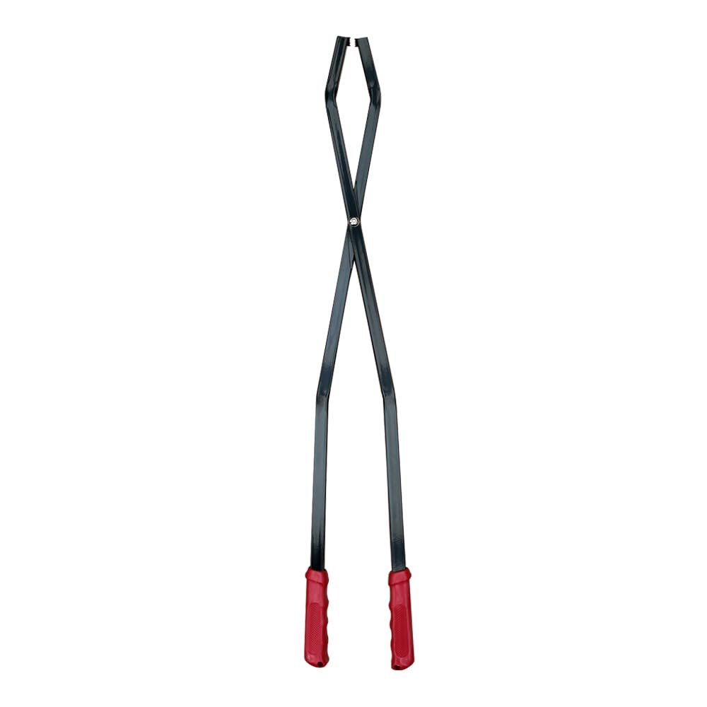 40" Fireplace Tongs Safely Move Firewood Grabber Tool Rustproof With Rubber Handle for Fire Pits Comfort Enjoy Bonfire and Campfire