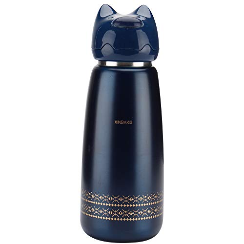 DIFFLIFE Cute Water Bottle For School, Vacuum Insulated Stainless Steel Thermos Mugļ¼2019 New Cute Animals Insulation Bottleļ¼Blueļ¼ (YUNDA)