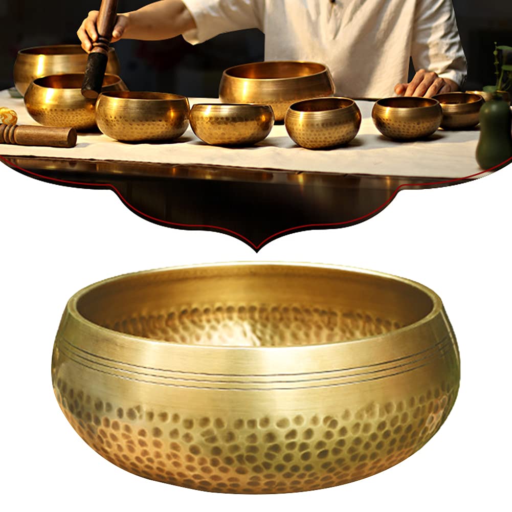 3pcs Tibetan Singing Bowl Set, Tibetan Singing Bowl with Striker & Cushion for Meditation, Prayer and Mindfulness (size:Leather stick)