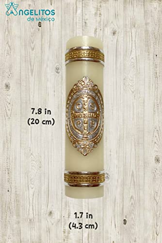 Saint Benedict Framed Medal Unique Candle Cirio de San Benito Protection