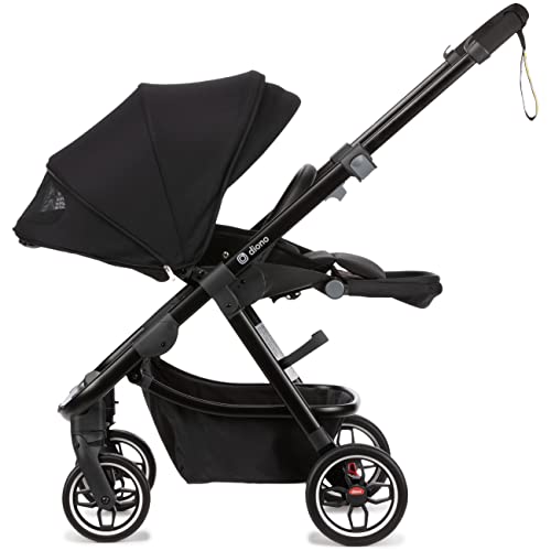 Diono Excurze Baby, Infant, Toddler Stroller, Perfect City Travel System Stroller and Car Seat Compatible, Adaptors Included Compact Fold, Narrow Ride, XL Storage Basket, Black Midnight