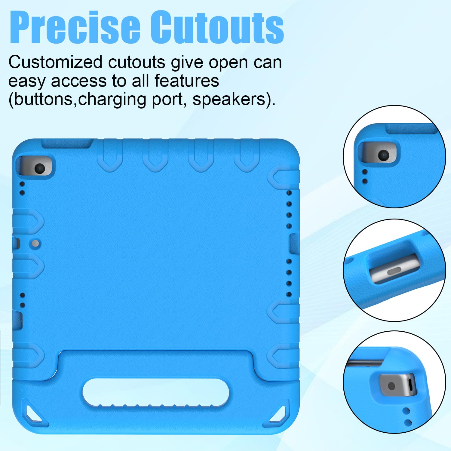 BMOUO Kids Case for iPad 9.7 Inch 2018/2017,iPad Air 2 - with Screen Protector, Shockproof Kids Case Cover Handle Stand Case for iPad 9.7 Inch 2017/2018 (iPad 5th and 6th Generation),iPad Air 2 - Blue