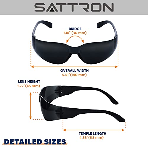 24 Pack of Tinted Safety Glasses (Protective Safety Sunglasses) Ploycarbonate Dark Smoke Lenses for UV Protection, Scratch & Impact Resistant, Perfect for Construction, Outdoor Work, Shooting and More