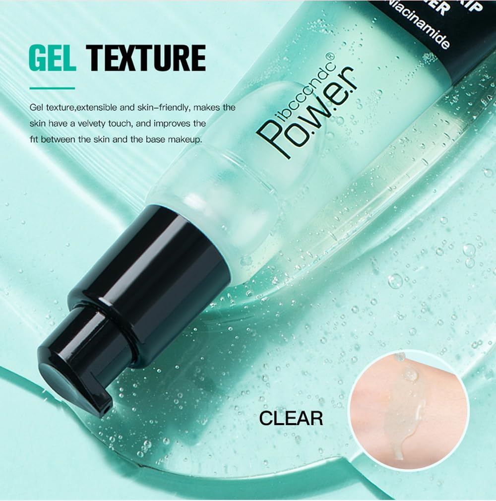 2 Pcs Power Grip Primer for Face Foundation,Hydrating Base Face Primer Gel Long-Wear Primer Foundation Face Moisturizes Makeup for Oily and Dry Skin (Evens Skin Tone+Hydrates Skin)