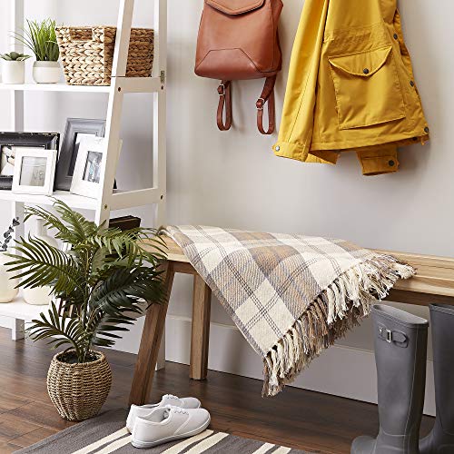 DII Farmhouse Woven Throw, 50x60 with 3" Fringe, Stone, 1 Piece
