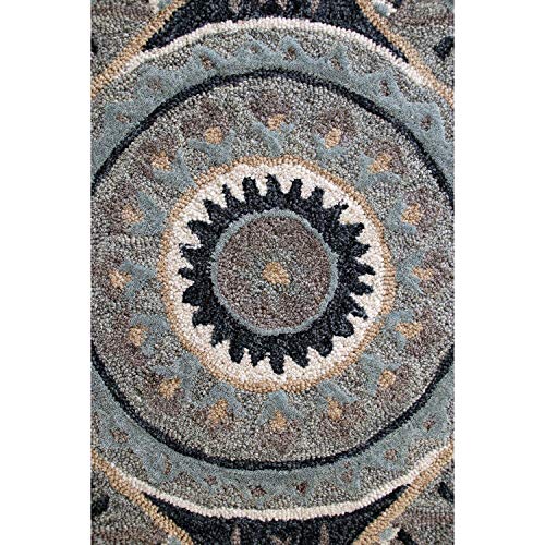 Lr Home Ox Bay Constance Multi Traditional Medallion Organic Wool Indoor Hearth Area Rug