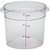 Cambro 6 & 12 Quart Clear Polycarbonate Round Food Storage Containers, One Each 6 & 12 Quart with Lids in this Bundle.