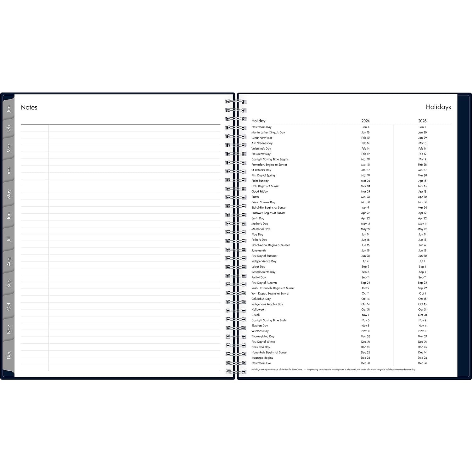 2024 Blue Sky™ Enterprise Weekly/Monthly Planning Calendar, 8-1/2" x 11", Navy Blue, January to December 2024, 142989