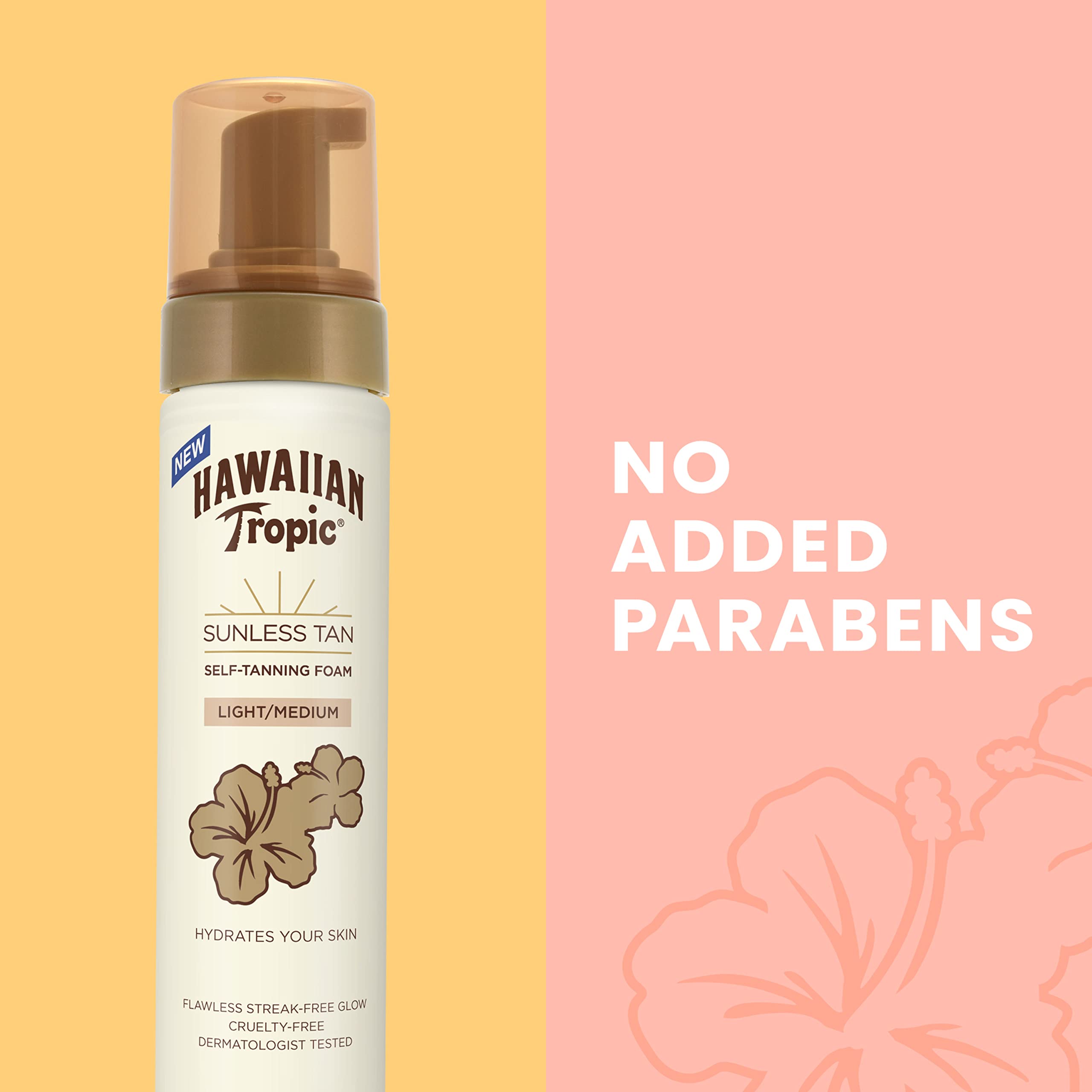 Hawaiian Tropic Sunless Tan Light/Medium Self-Tanning Foam, 6.7oz | Self Tanner Light, Self Tanner Medium, Sunless Tanner, Sunless Tanning Foam, 6.7oz