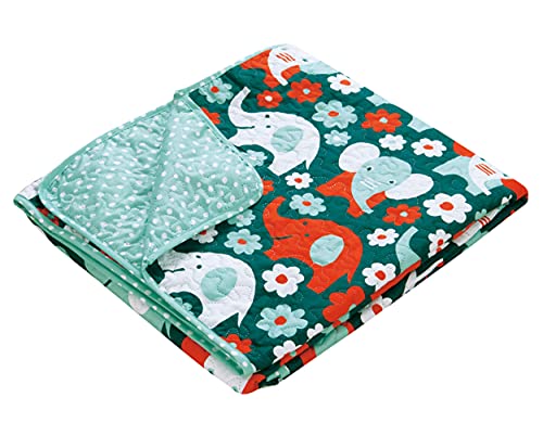 Chic Home Marsh 4 Piece Reversible Quilt Set Cute Elephant Friends Youth Design Bed in a Bag-Decorative Pillow Shams Included, Full, Multi Color