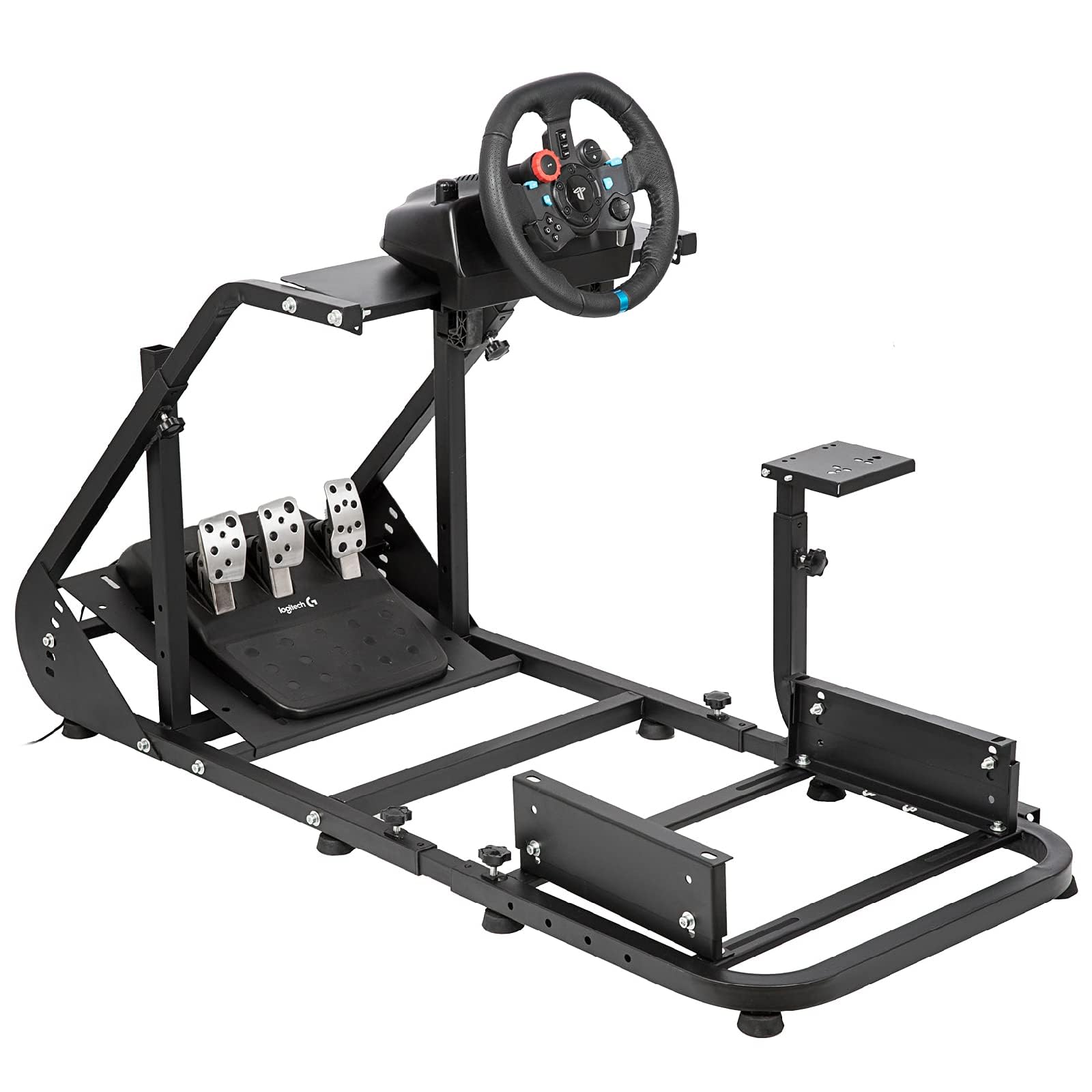 Anman G23 Installable Monitor TV Mount Steering Wheel Stand Fit for Logitech G25 G27 G923,Thrustmaster GPRO T248X T80 T300RS TH8A Fully Adjustable Large Simulator Cockpit,Not Included Electronics