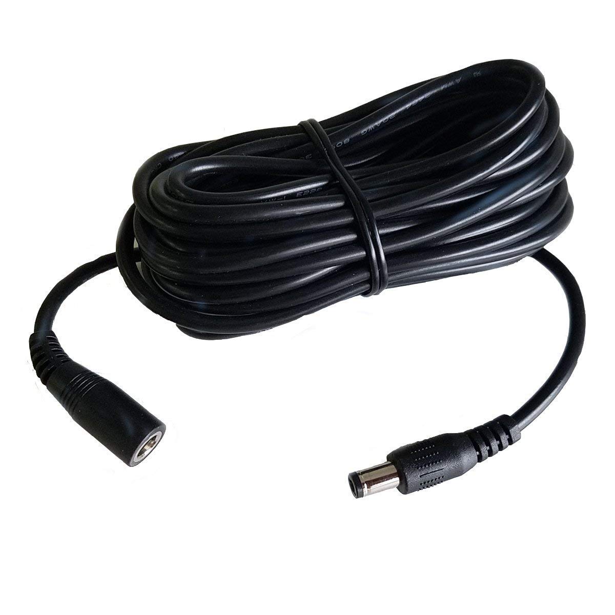 Brada 25ft 2 Pack 12 Volt Power Extension Cord,5.5mmx2.1mm DC Power Adapter Extension Cable,Extension Power Cable for CCTV Security Camera,Indoor Wireless IP Camera,Standalone DVR,Black