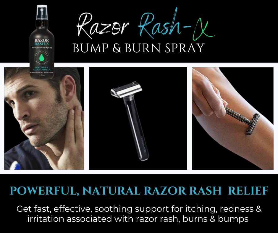 Dr. A's Razor Rash-X Skin Clearing Spray | Natural Bump & Burn Relief Serum & Ingrown Hair Eliminator | Organic Aloe Vera, Witch Hazel, Neem Oil & Tea Tree Formula | Clean Citrus Scent For Men & Women