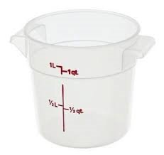 Cambro RFS1PP190 Round Storage Container 1 Qt., 6 Pack
