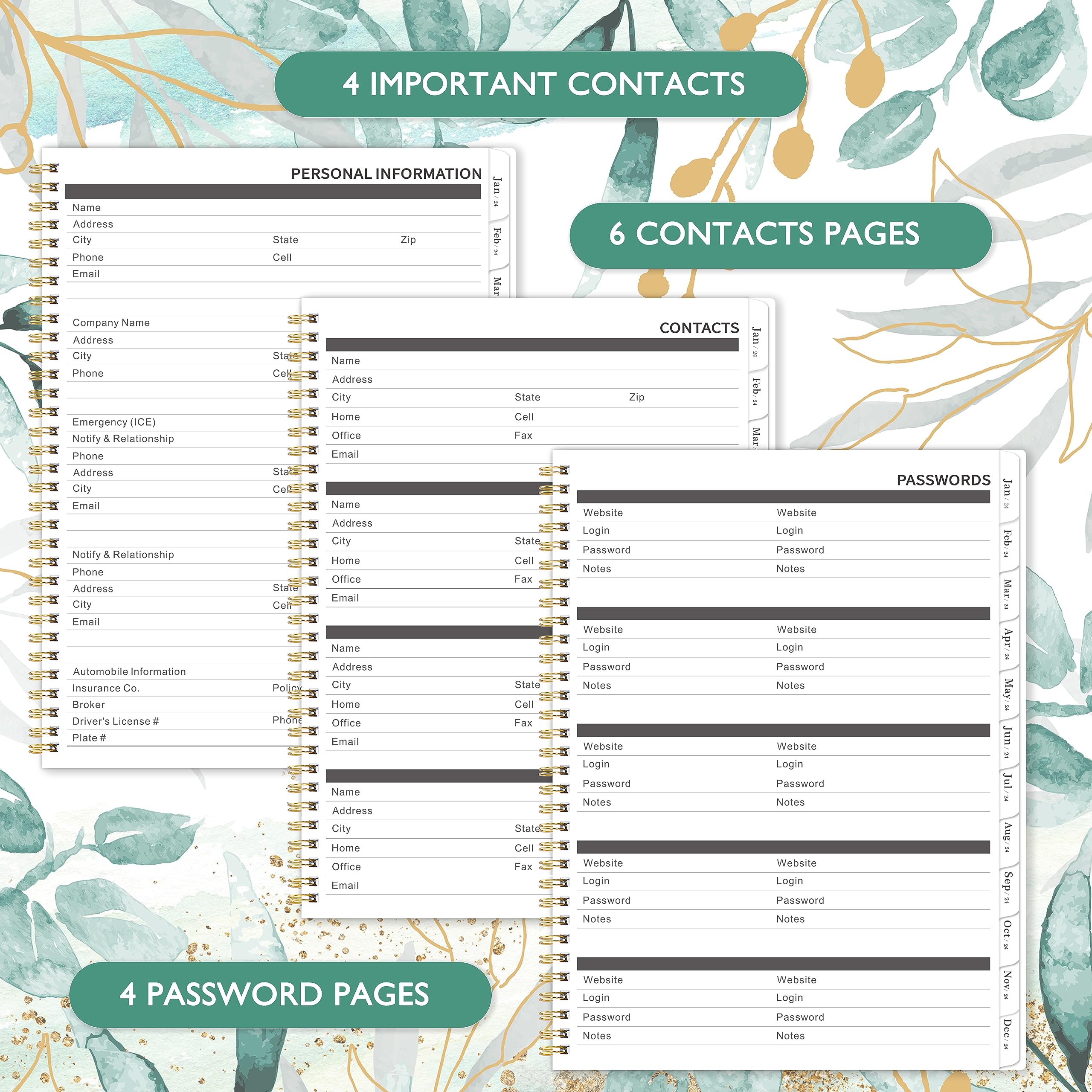 2024-2025 Monthly Planner - Monthly Planner 2024-2025, January 2024 - December 2025, 8.5" x 11", 2 Year Monthly Calendar, Monthly Planner 8.5''x11'' with Monthly Tabs, Double Back Pocket, Large Blocks