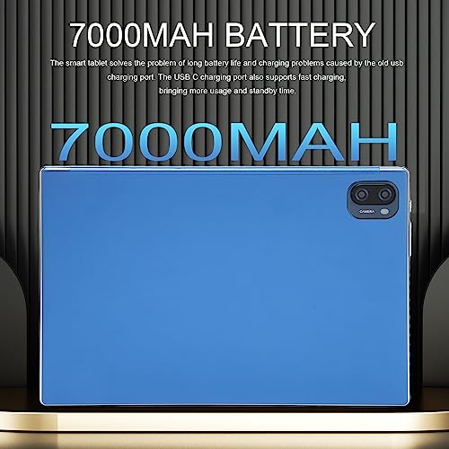 2 in 1 Tablet, FDH Screen Blue 5G WiFi Digital Tablet Dual Speakers 7000mAh for Studying for Video (US Plug)