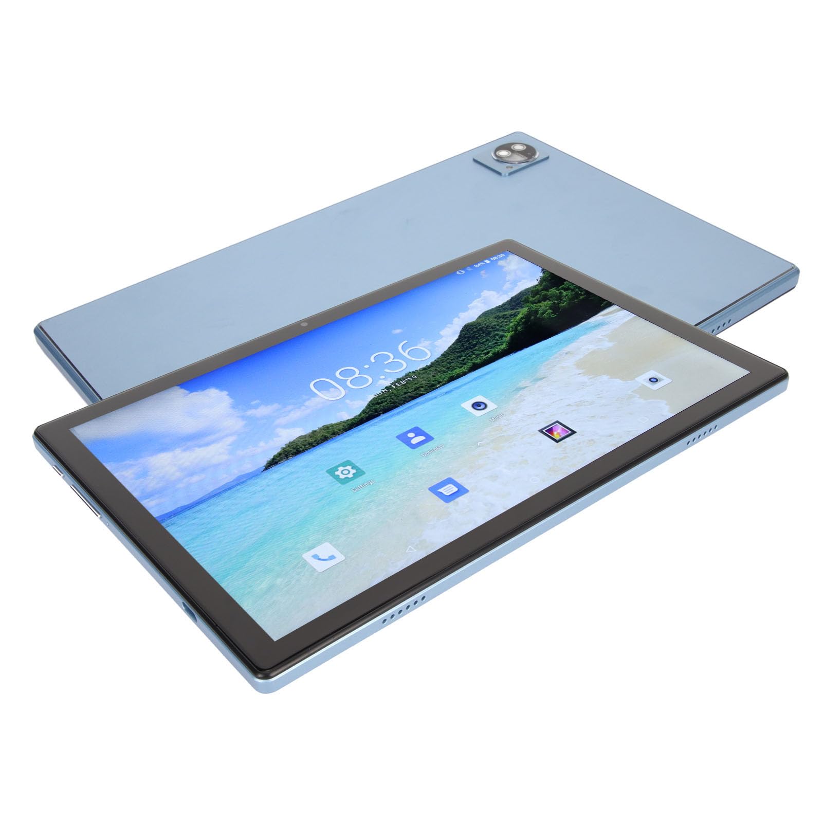 2 in 1 Tablet, 2.4GHz 5G WiFi Connection 100‑240V 8G RAM 256G ROM FHD Screen 10.1in Tablet 2 Speakers for Travel (US Plug)