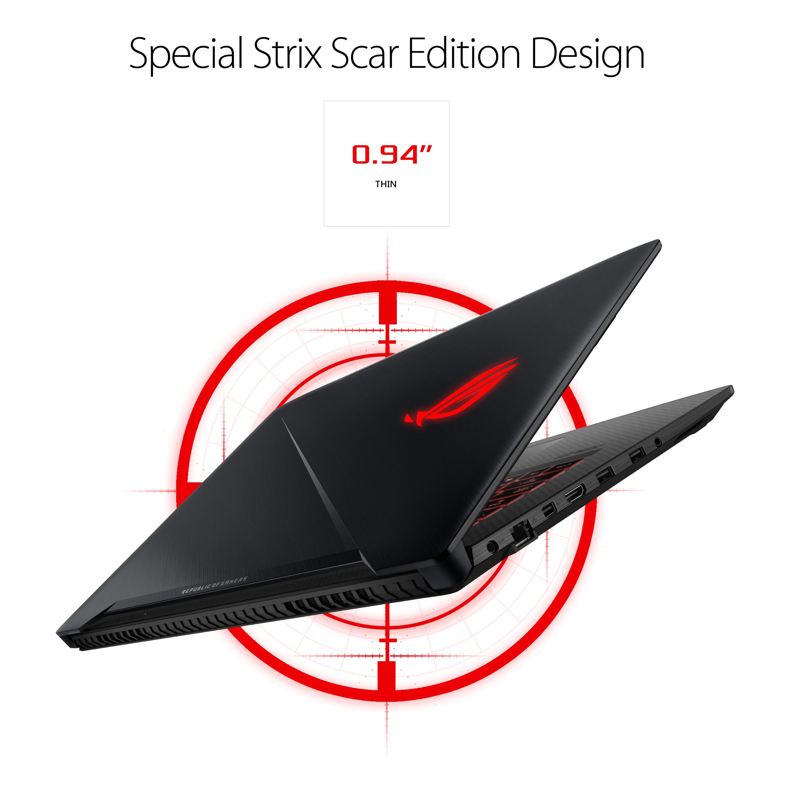 ASUS ROG Strix Scar Edition Gaming Laptop, 17.3” 144Hz 3ms Full HD, Intel Core i7-8750H, GeForce GTX 1070 8GB, 16GB DDR4, 256GB PCIe SSD + 1TB FireCuda, Windows 10 - GL703GS-DS74